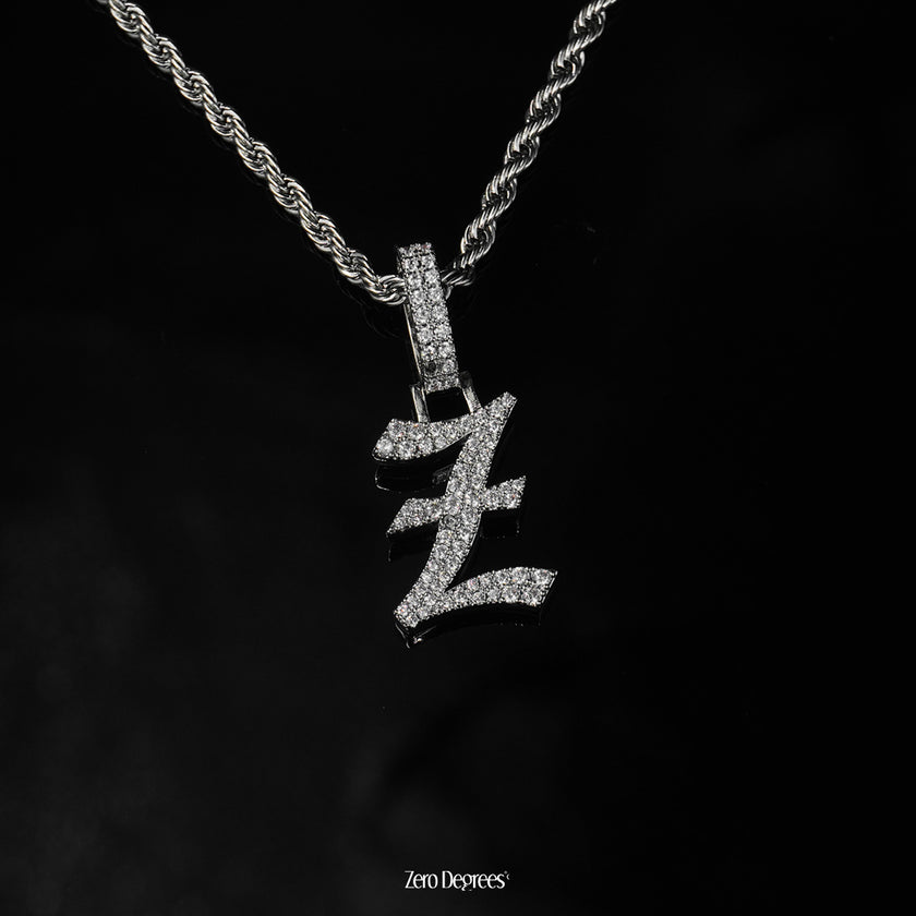 Iced Out Old English Font Letter Pendant – Zero Degrees°C Jewelry