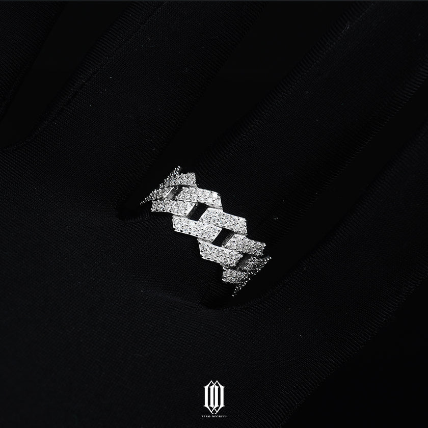 VVS Moissanite Prong Cuban Ring – Zero Degrees°C Jewelry